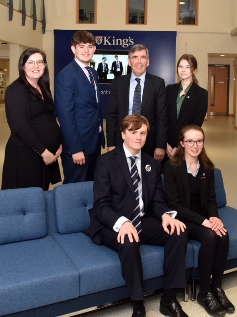 MP David Rutley is welcome by A Level Politics students